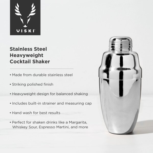 Шейкър за коктейли VISKI HeavyWeight - Silver - 500 мл | FAVI.bg