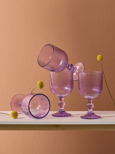 Sinsay - Оребрени чаши комплект от 4 - лавандула | FAVI.bg