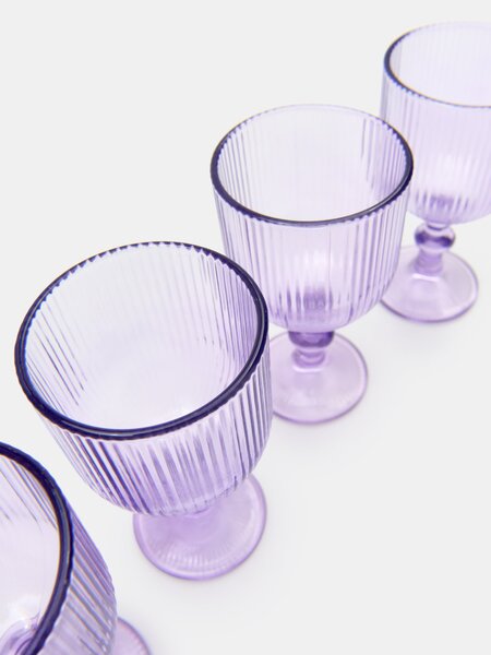 Sinsay - Оребрени чаши комплект от 4 - лавандула | FAVI.bg