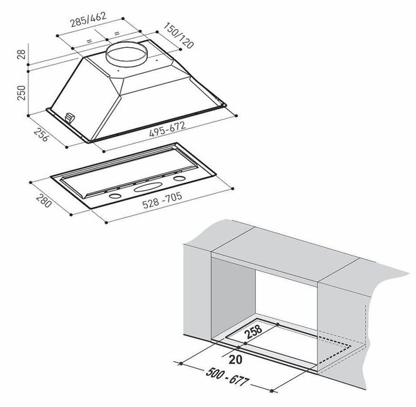 Eurolux INTEGRA PLUS Аспиратор за пълно вграждане | FAVI.bg