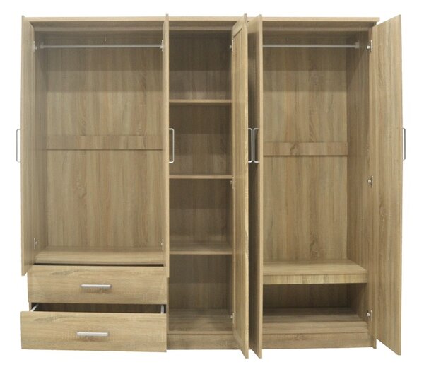 Гардероб с 5 врати, Olympus, Pako World, дъб, 198x57x183 см | FAVI.bg